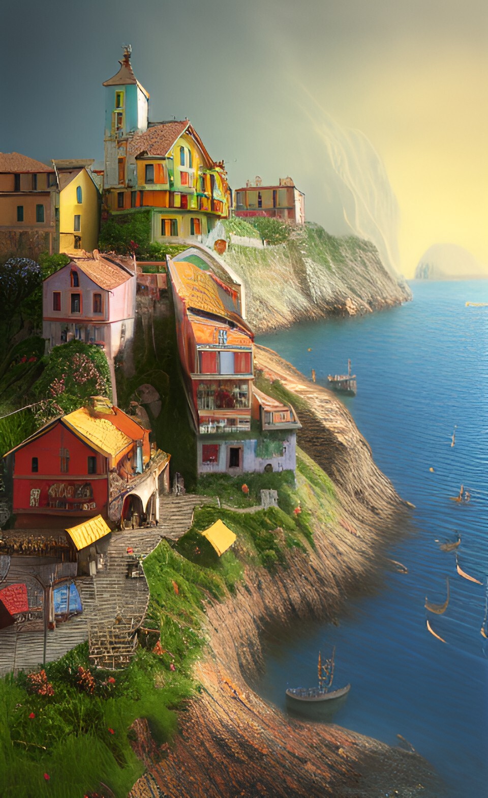 ArtStation - Italian Fantasy village along a coastline 800-jpg pack ...