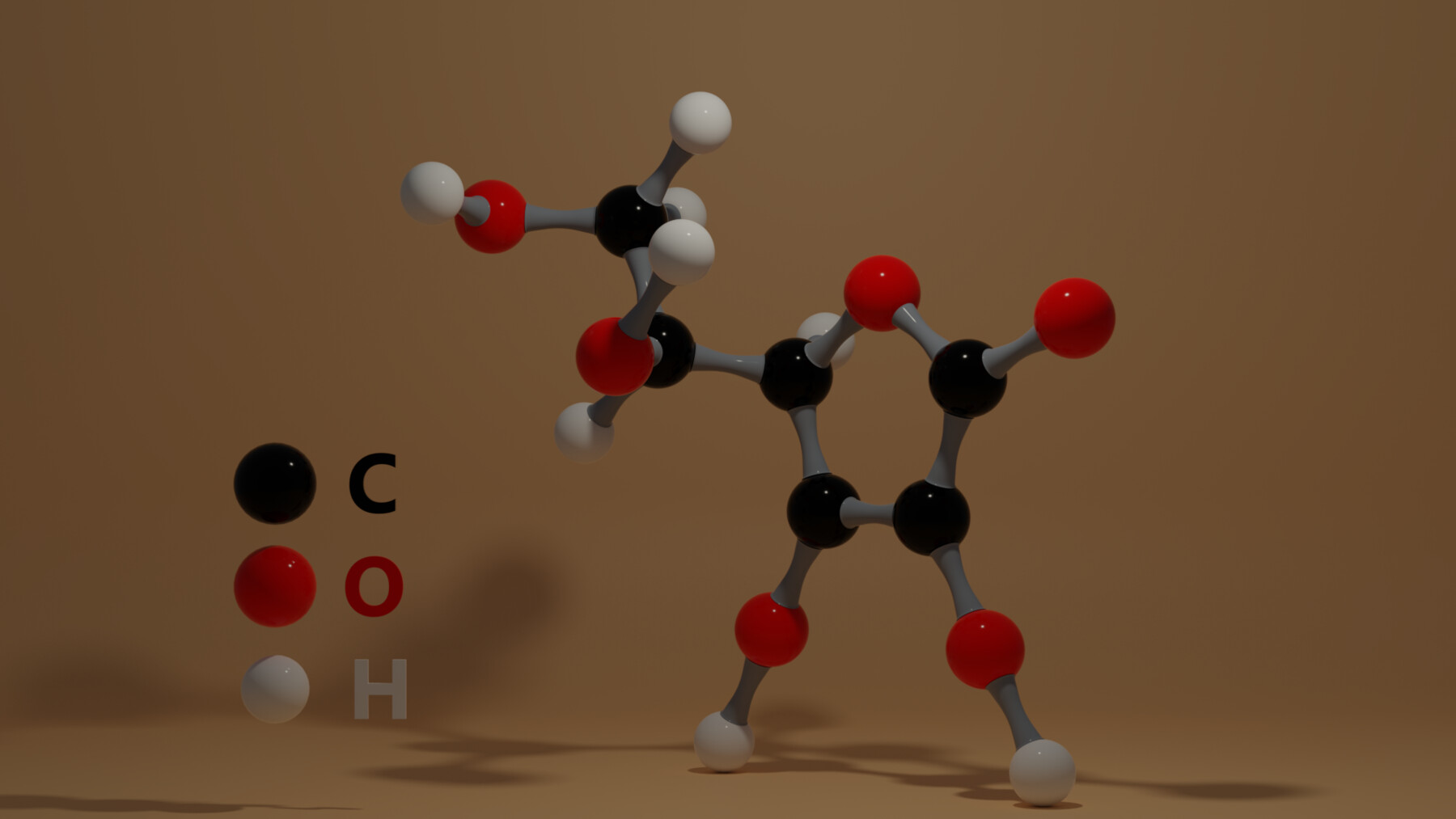 ArtStation - Ascorbic Acid Vitamin C Molecular C6H8O6 3D model | Resources
