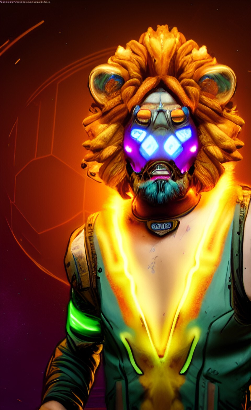 ArtStation - 948 glowwave portrait of lion man-1800-jpg pack wombo art ...