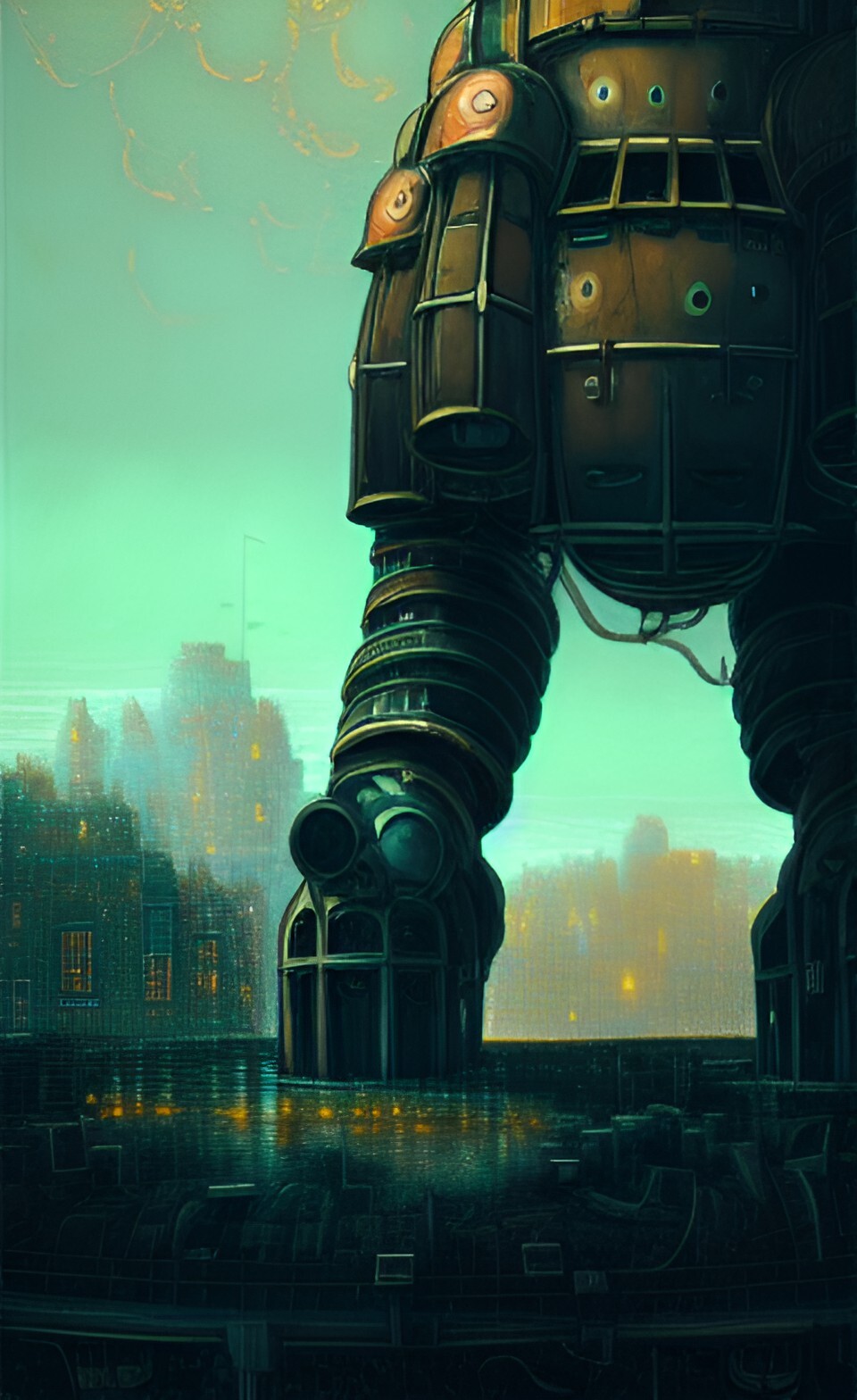 ArtStation - 951 colossal mechanical steam golem-1600-jpg pack wombo ...