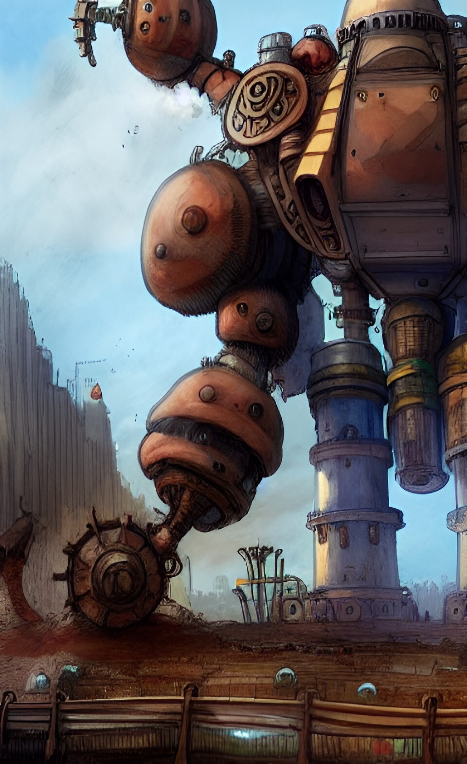 ArtStation - 951 colossal mechanical steam golem-1600-jpg pack wombo ...