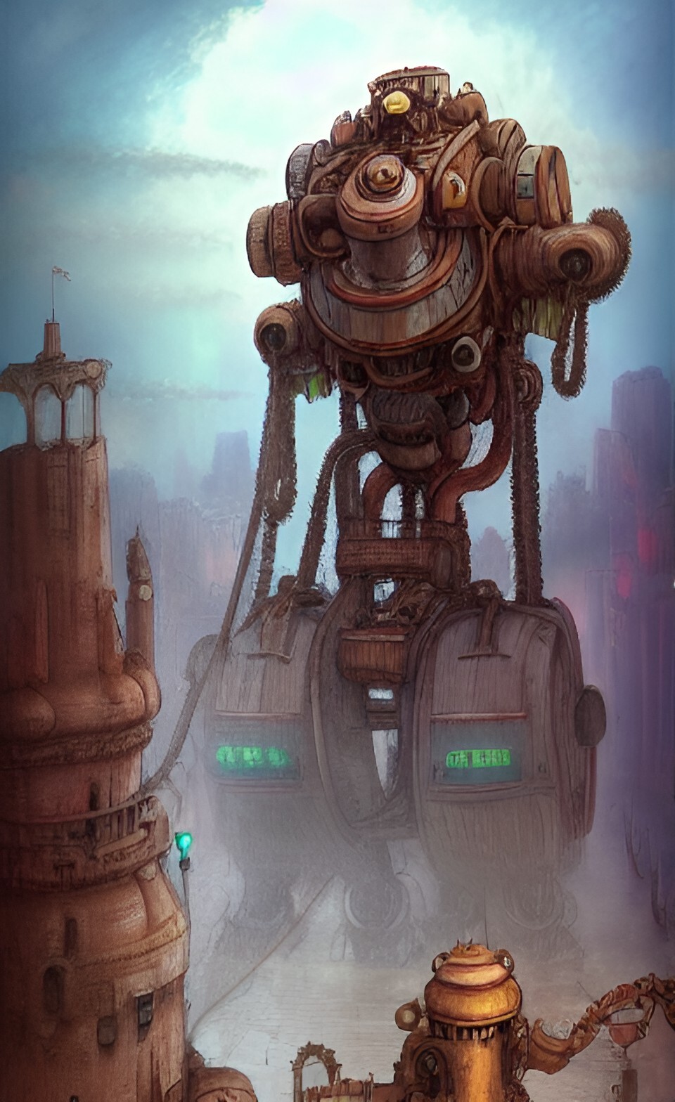 ArtStation - 951 colossal mechanical steam golem-1600-jpg pack wombo ...