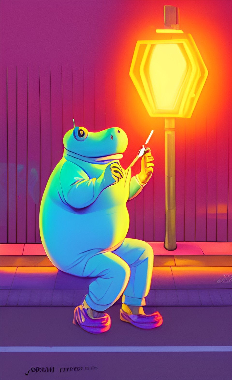 ArtStation - cartoon of a toad smoking 2200-jpg pack wombo art | Artworks