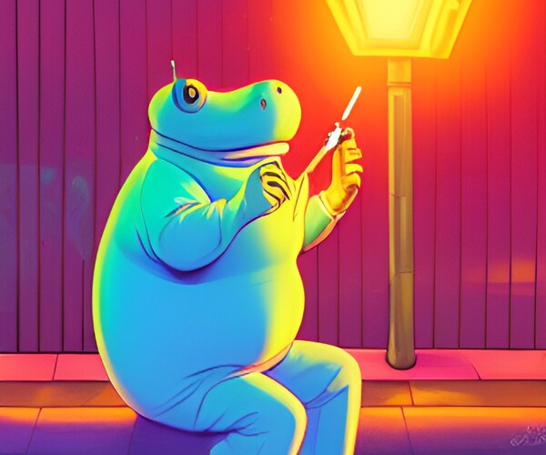 ArtStation - cartoon of a toad smoking 2200-jpg pack wombo art | Artworks