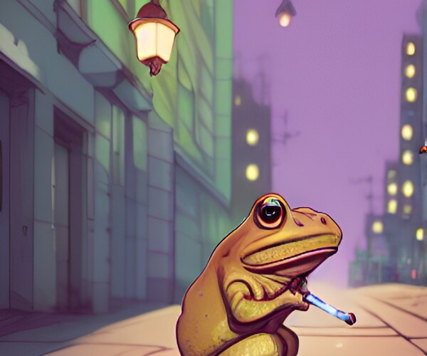 ArtStation - cartoon of a toad smoking 2200-jpg pack wombo art | Artworks
