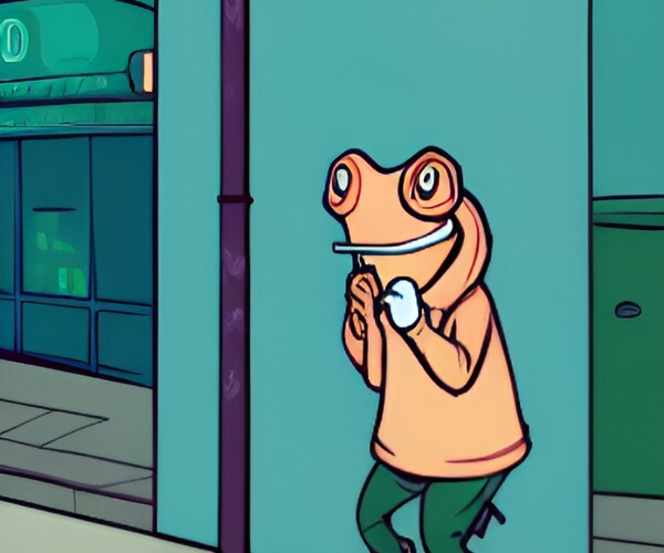 ArtStation - cartoon of a toad smoking 2200-jpg pack wombo art | Artworks