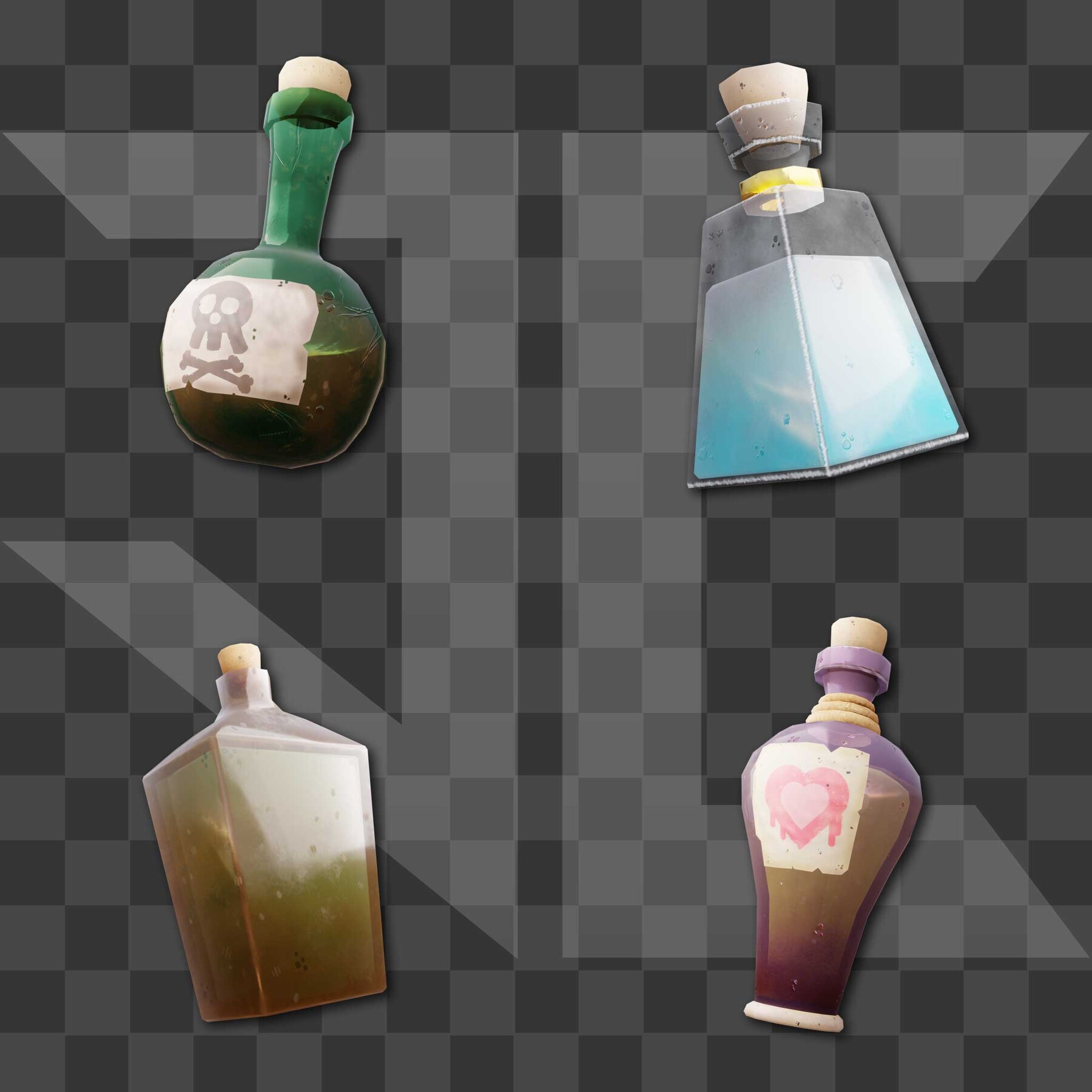 ArtStation - Asset Pack Vol.1 - Bottles | Game Assets