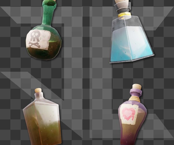 ArtStation - Asset Pack Vol.1 - Bottles | Game Assets