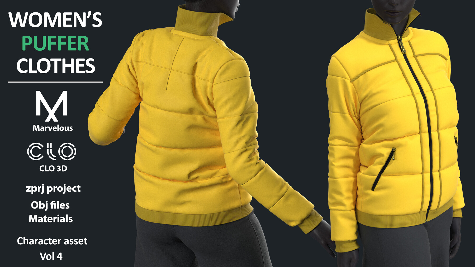 ArtStation - 11 PUFFER CLOTHES PACK / Marvelous Designer / Clo 3D ...