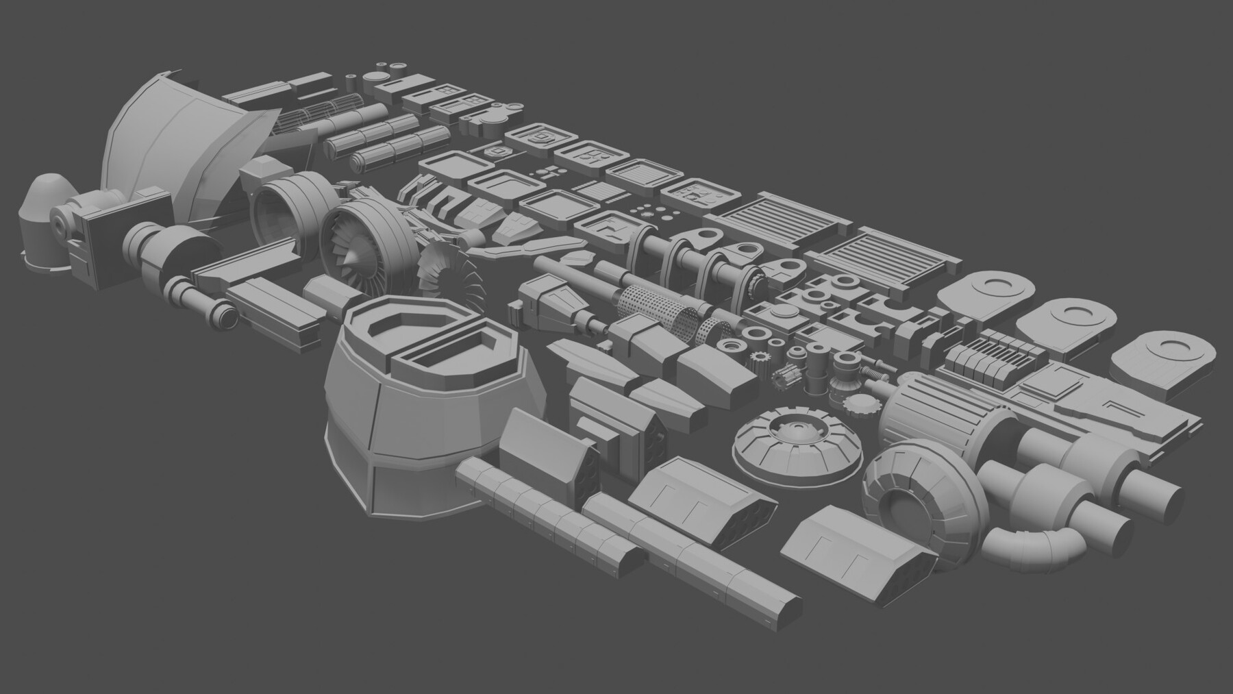 ArtStation - Mech Parts - Kitbash in Blender | Resources