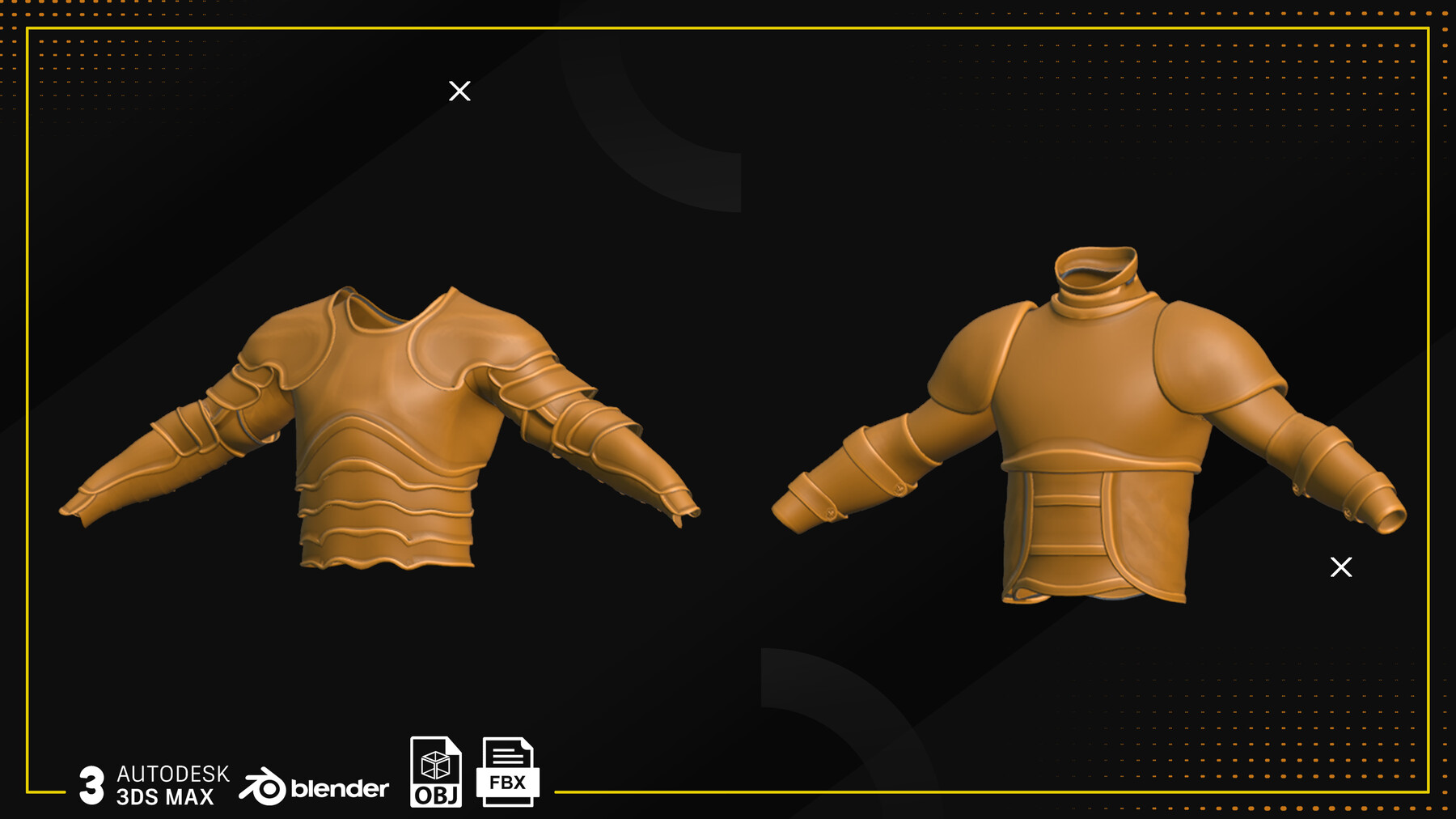 ArtStation - 12 Armour Base Mesh Vol.2 | Game Assets