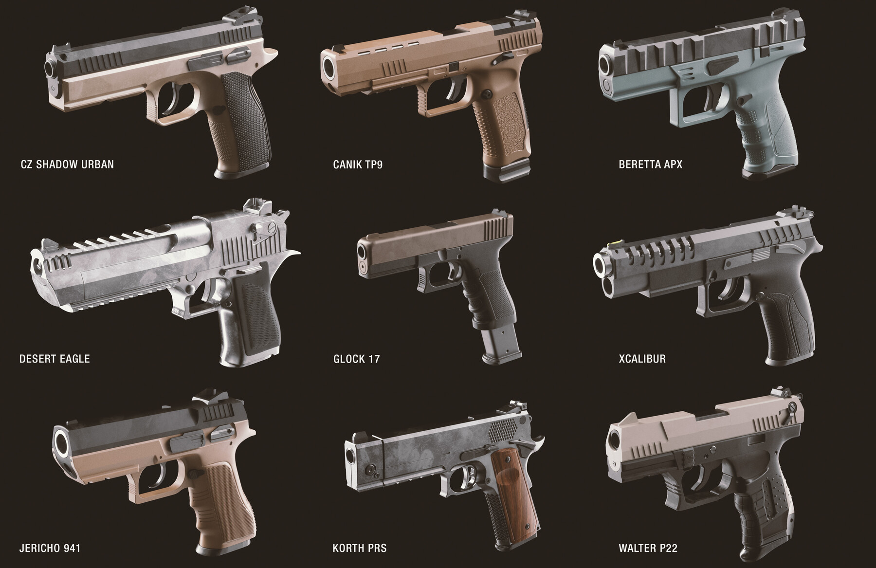 ArtStation - Handguns Pack | Resources