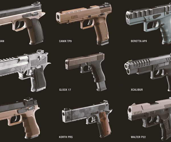 ArtStation - Handguns Pack | Resources