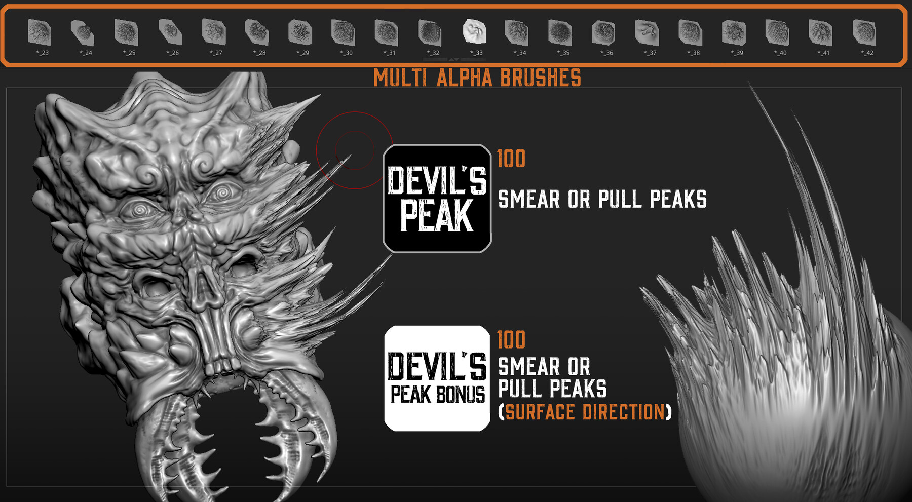 ArtStation - Devil's Skin & Peak Brush Set: ZBrush Sculpting & Texture ...