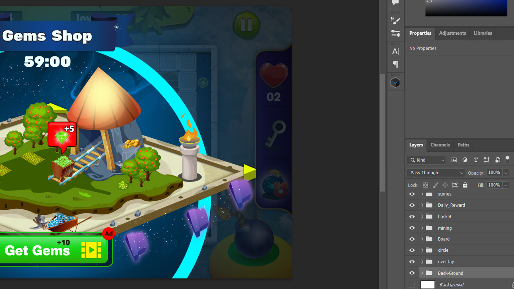 ArtStation - 2D GEMS MINING SHOP | Game Assets