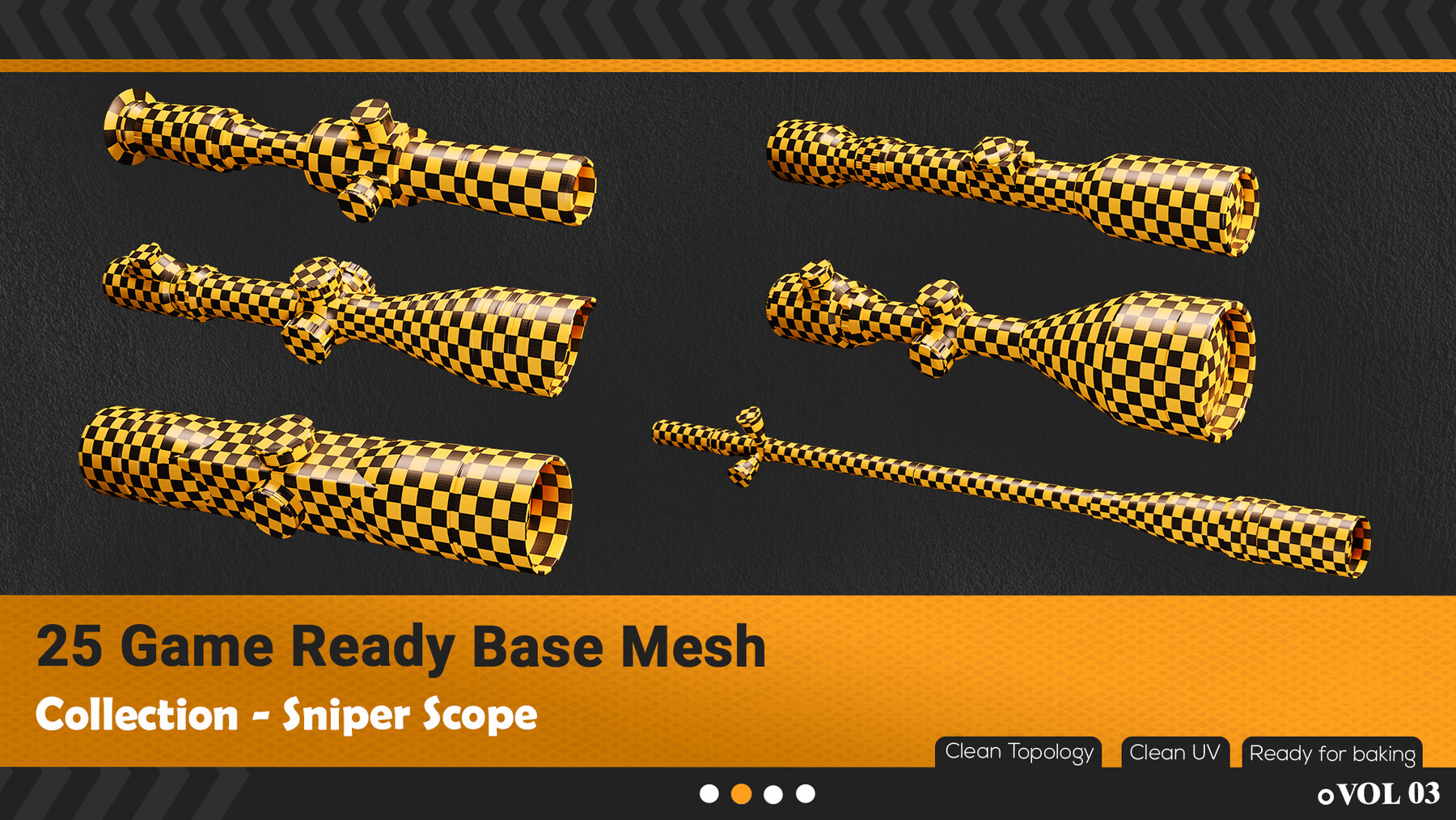 ArtStation - 25 Sniper Rifles Scope Base Mesh - VOL 03 (Game Ready ...