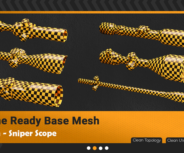 ArtStation - 25 Sniper Rifles Scope Base Mesh - VOL 03 (Game Ready ...