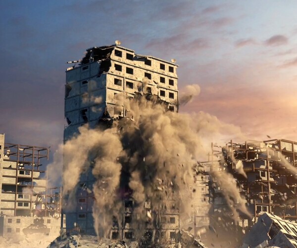 ArtStation - Houdini Hip File + Nuke File | Building Destruction ...