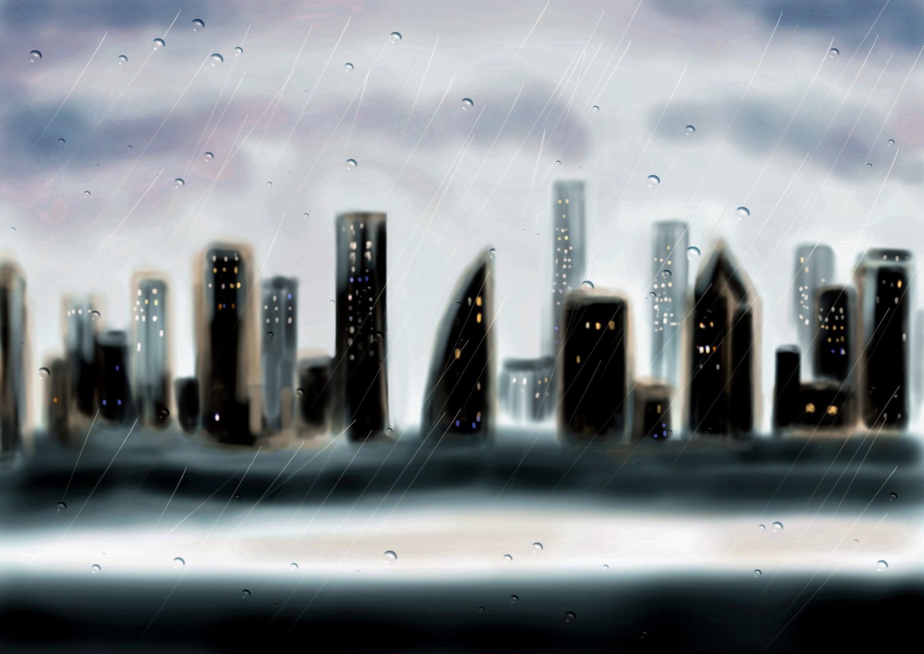 ArtStation - Rainy day in the city | Artworks