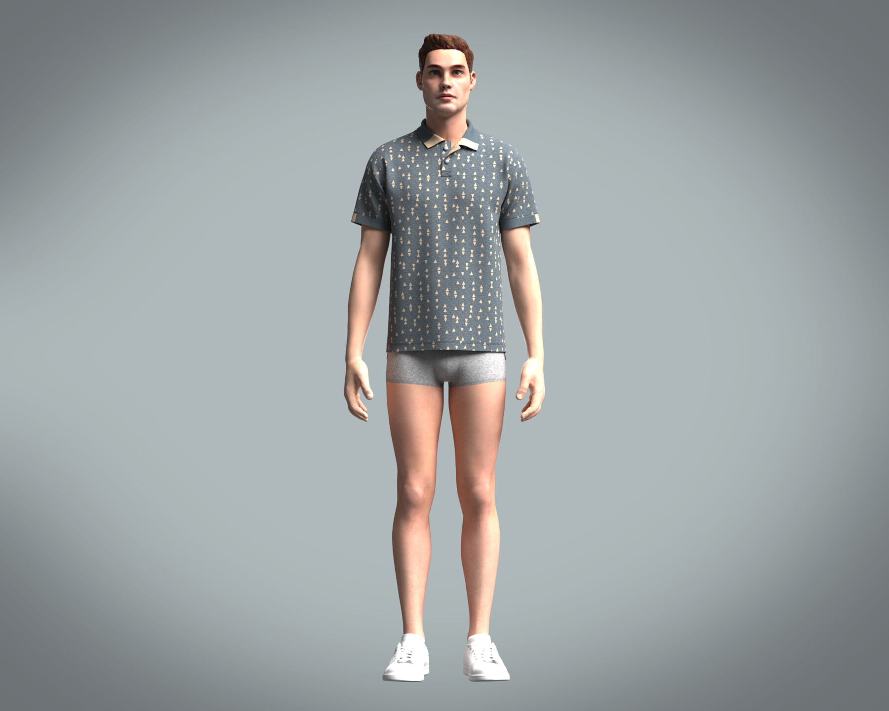 ArtStation - Men's Printed Polo | Resources