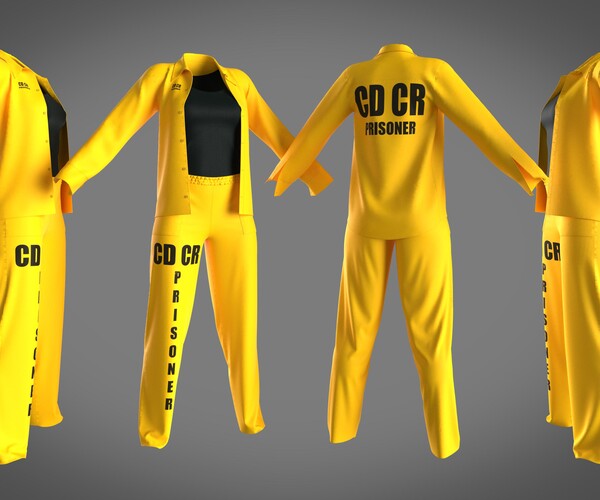 ArtStation - Female Prison Uniform Pack (3 styles) - MD / CLO3D ...