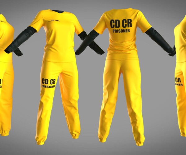 ArtStation - Female Prison Uniform Pack (3 styles) - MD / CLO3D ...