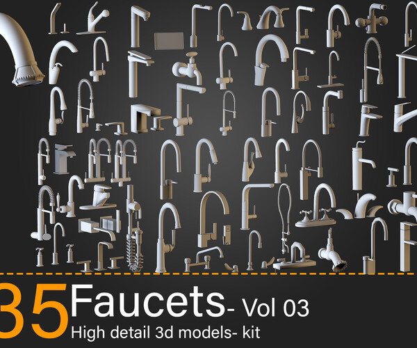 ArtStation - +135- Faucets Kit- Vol 03- 3d models-max.fbx.obj | Resources