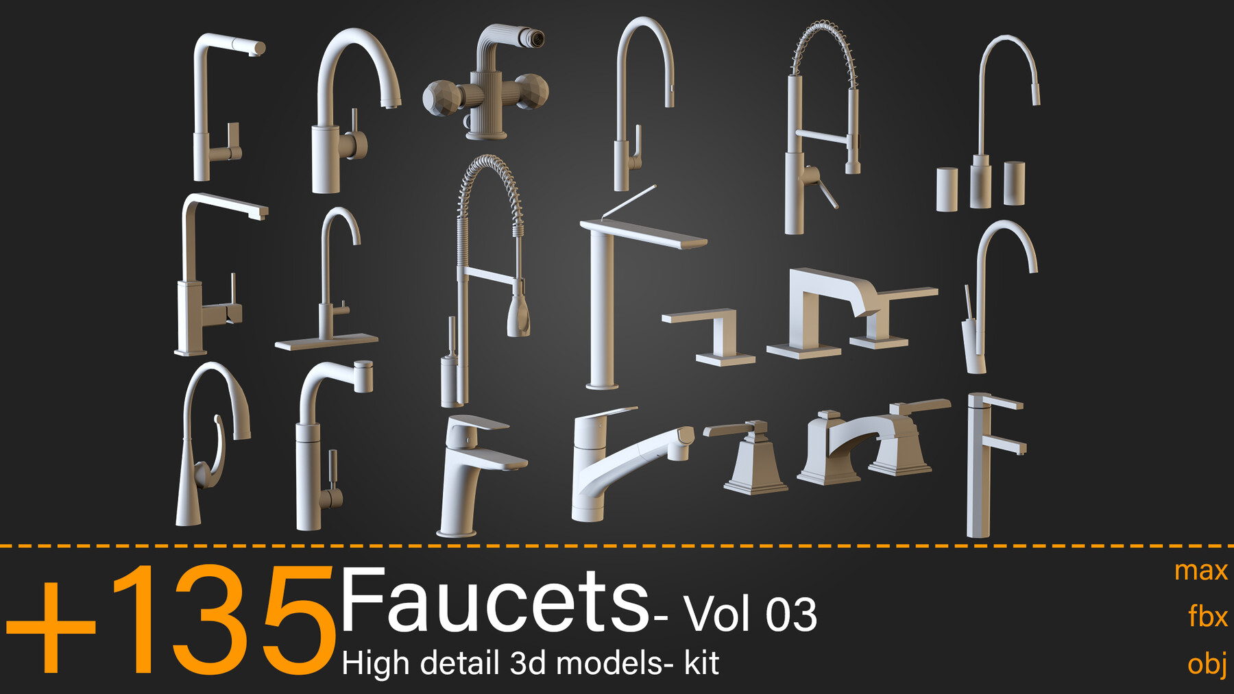 ArtStation - +135- Faucets Kit- Vol 03- 3d models-max.fbx.obj | Resources