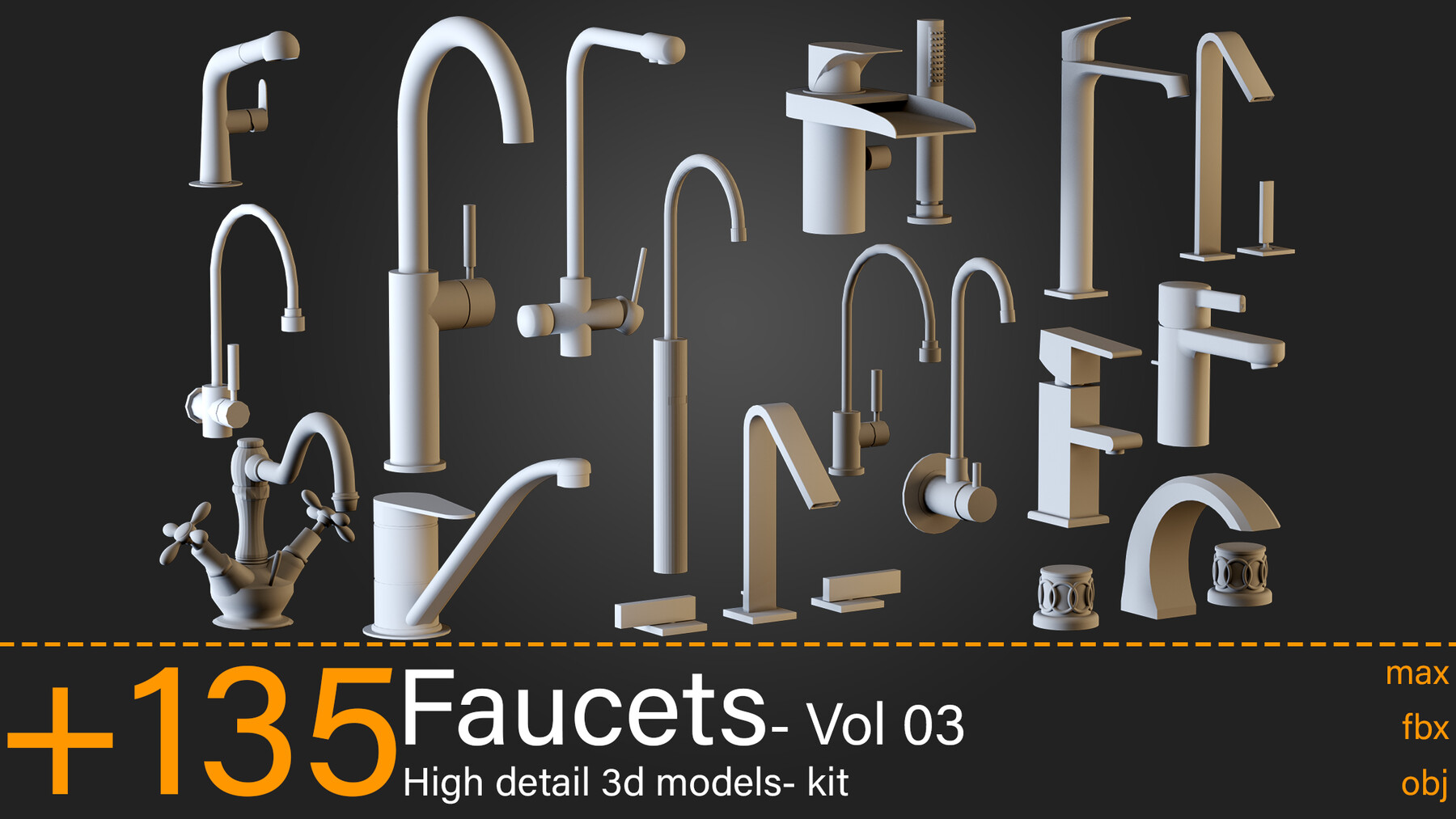 ArtStation - +135- Faucets Kit- Vol 03- 3d models-max.fbx.obj | Resources