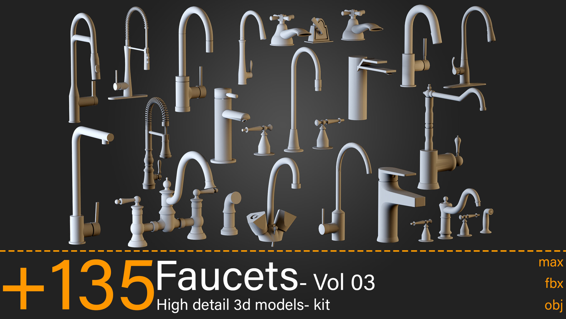ArtStation - +135- Faucets Kit- Vol 03- 3d models-max.fbx.obj | Resources