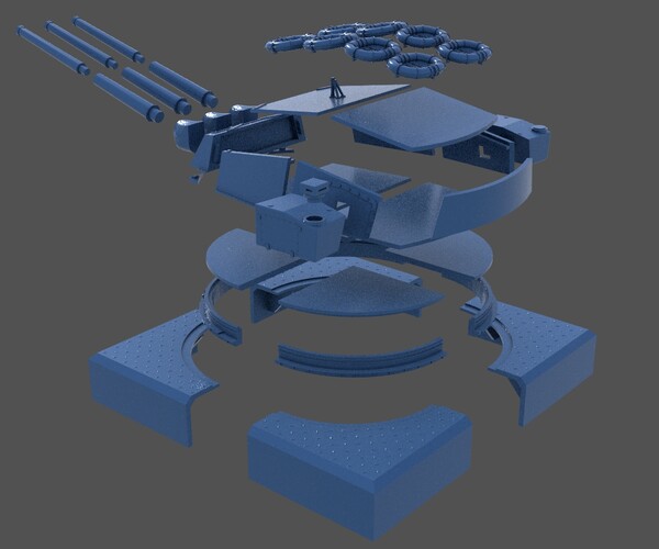 ArtStation - 381/50 Triple Turret - 1/72 scale - 3D PRINTING | Resources