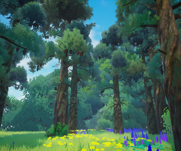 ArtStation - Stylized Fluffy Pines | Game Assets