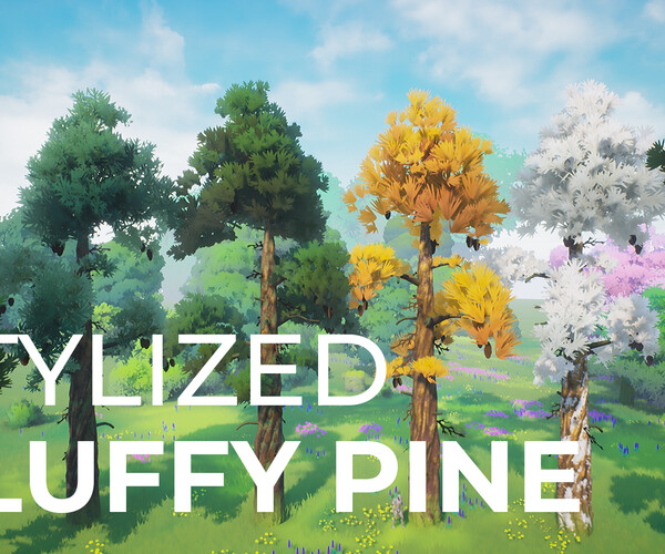 ArtStation - Stylized Fluffy Pines | Game Assets