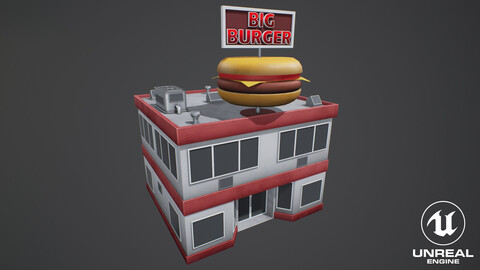 ArtStation - Stylized Big Burger Building | Game Assets