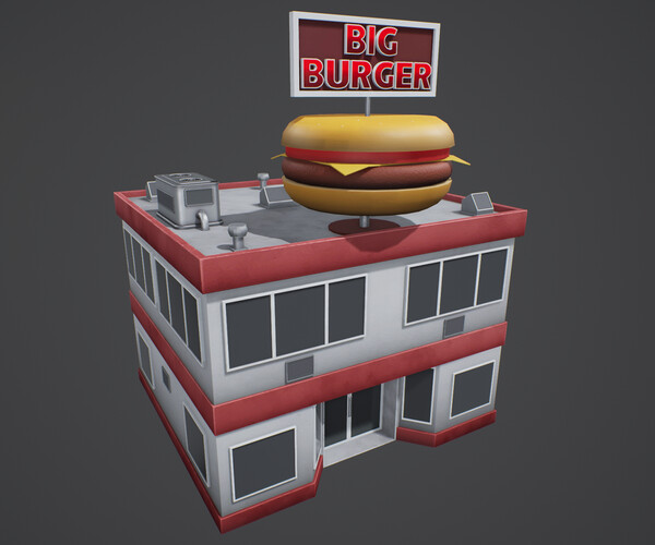 ArtStation - Stylized Big Burger Building | Game Assets