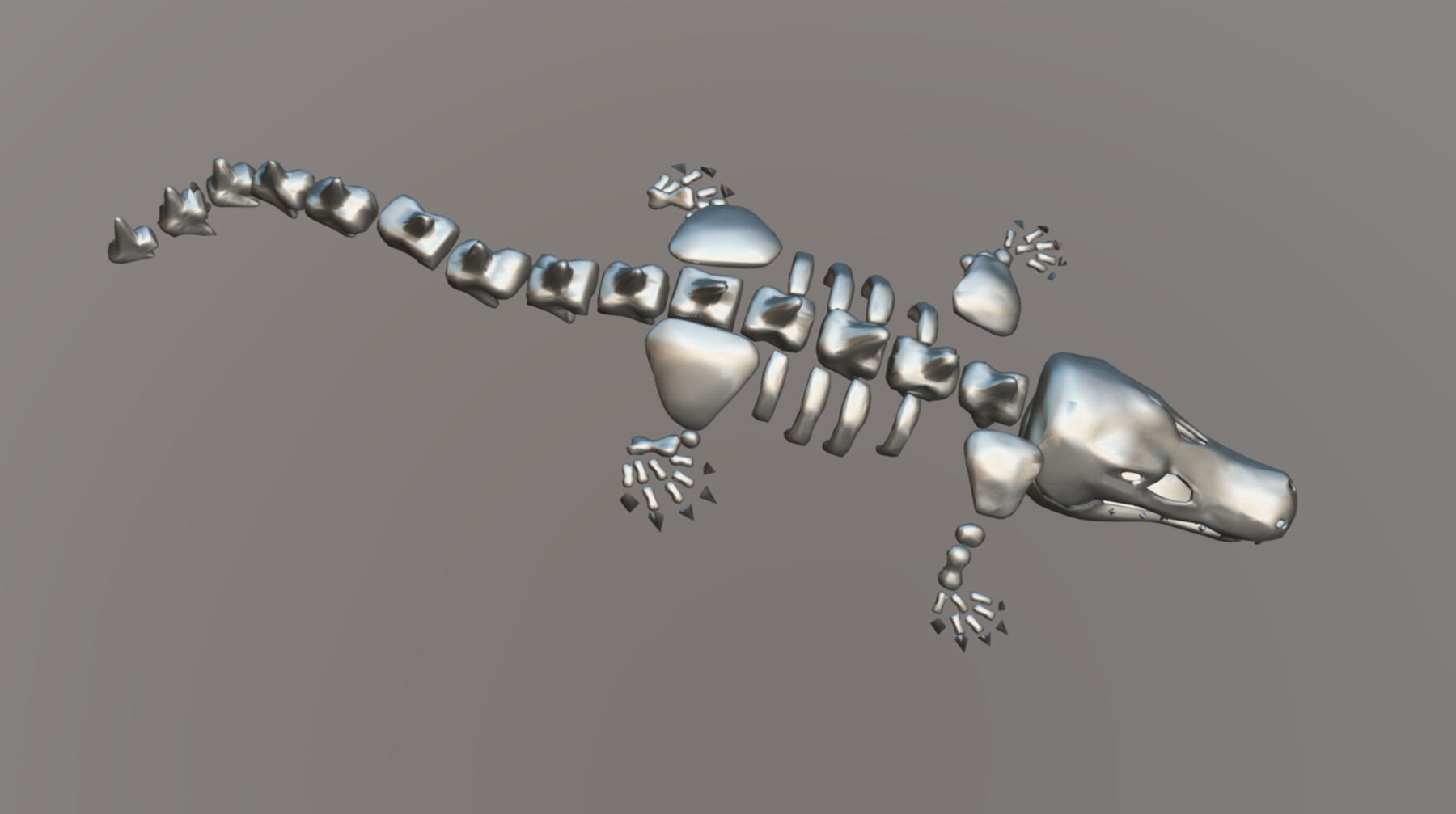 ArtStation - Crocodile Skeleton | Game Assets
