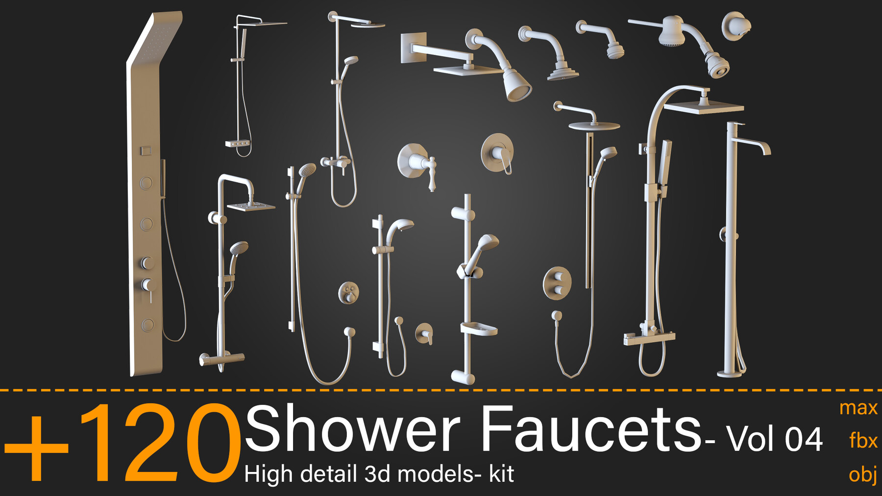 ArtStation - +120- Shower Faucets Kit- Vol 04- 3d models-max.fbx.obj ...
