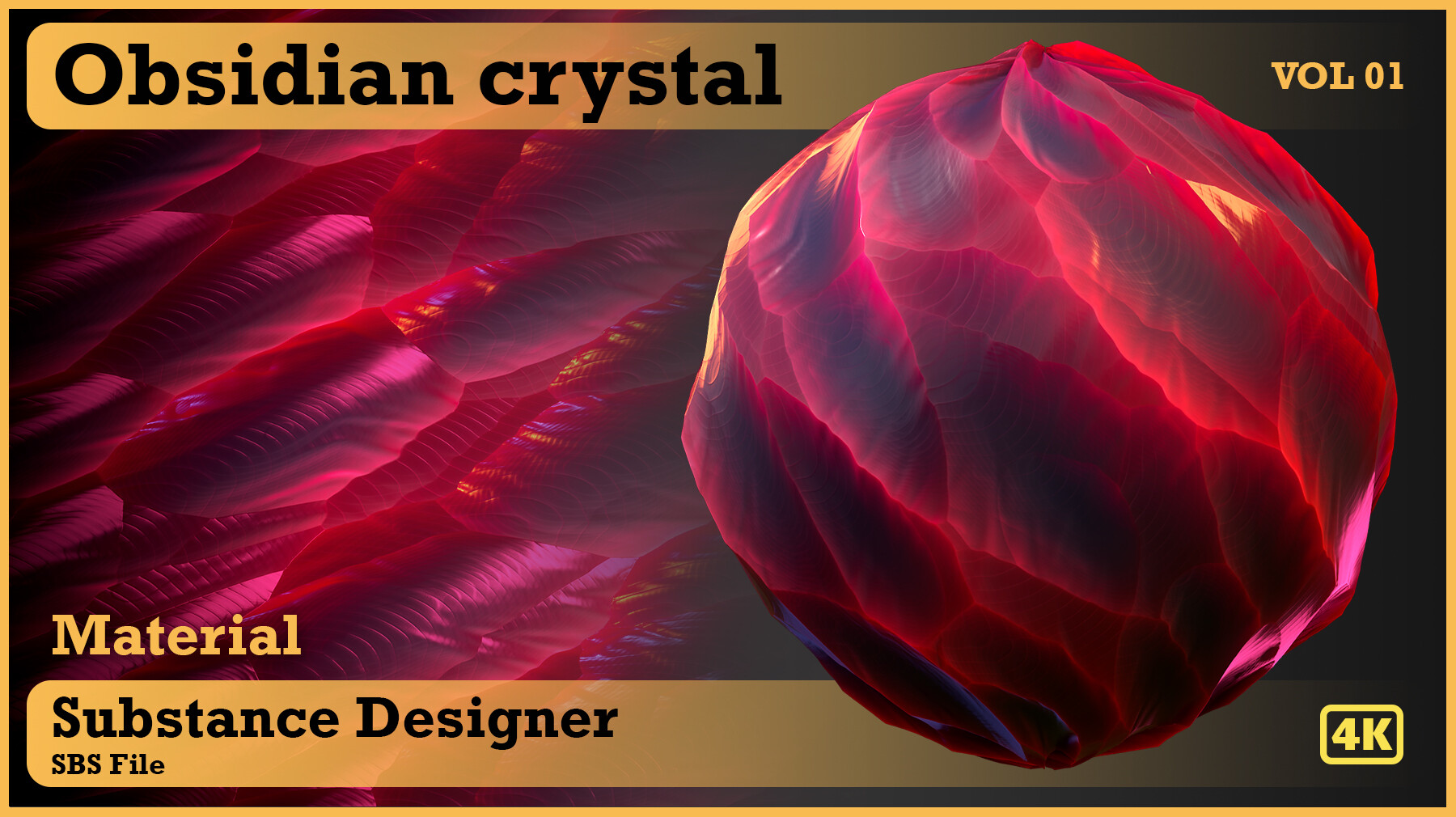 ArtStation - obsidian crystal - VOL 01 _ substance designer | Game Assets