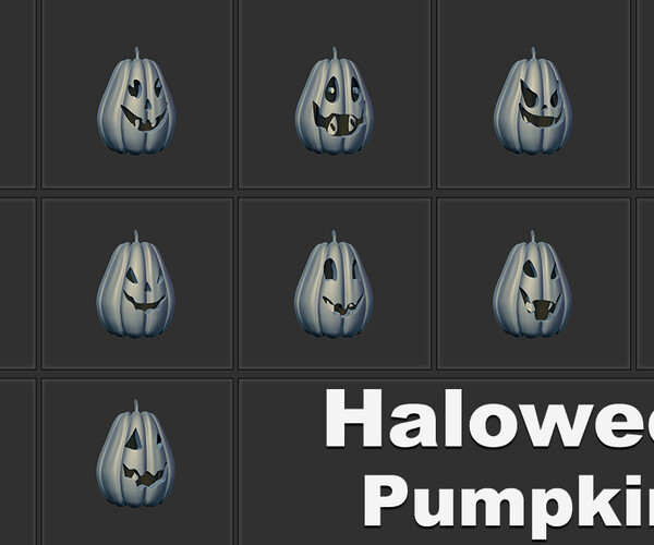 ArtStation - 12 Halloween Pumpkin Base Mesh Vol 5 | Resources