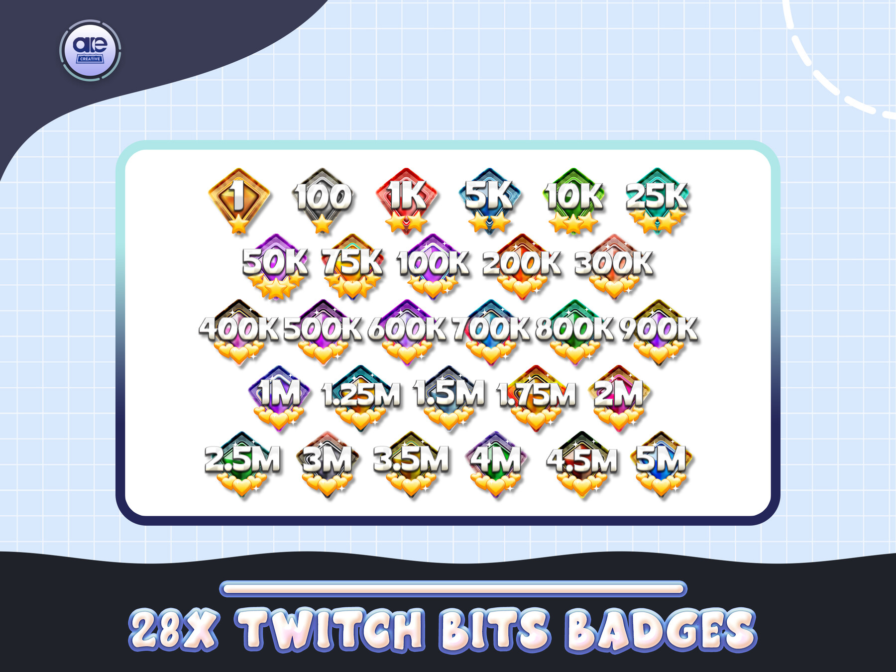 ArtStation - Sub Badges For Twitch Bits, Subscribe Badges, Cheer Badges ...