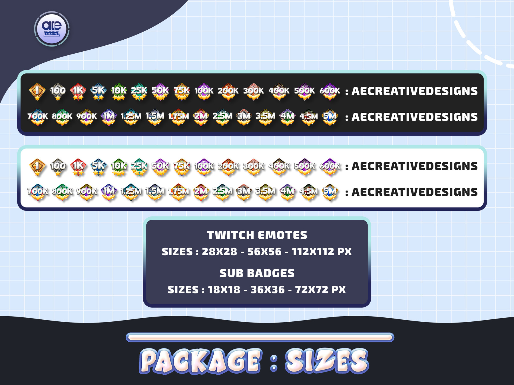 ArtStation - Sub Badges For Twitch Bits, Subscribe Badges, Cheer Badges ...