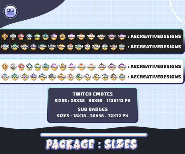 ArtStation - Sub Badges For Twitch Bits, Subscribe Badges, Cheer Badges ...