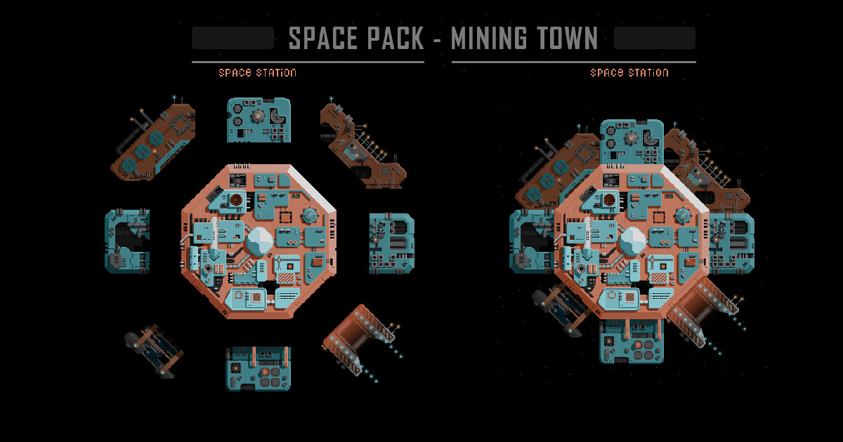 ArtStation - 2D Mining town - space pack | Game Assets