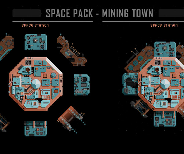 ArtStation - 2D Mining town - space pack | Game Assets