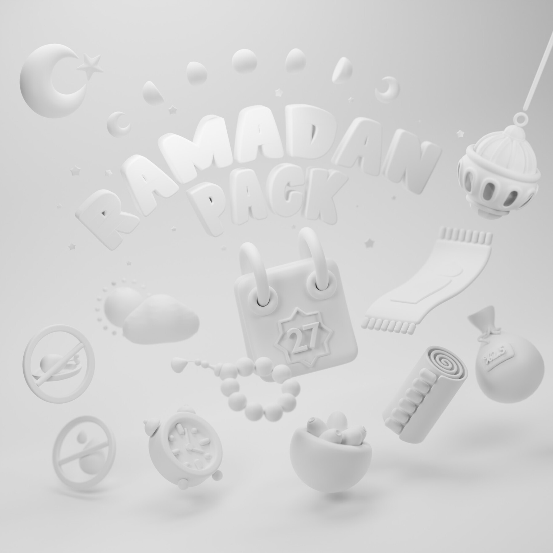 ArtStation - Cute Stylized Ramadan Pack 3D model | Resources