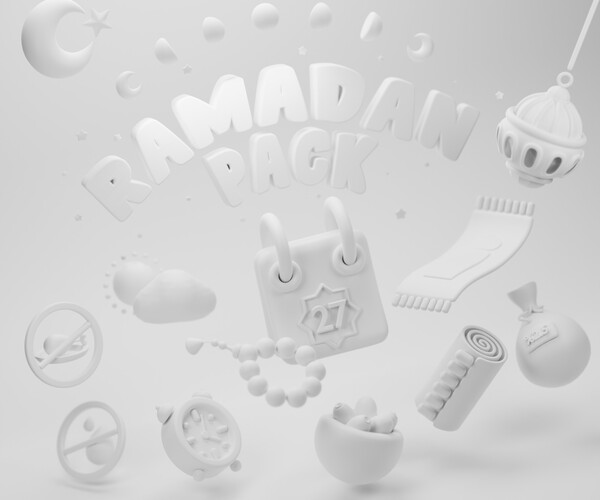 ArtStation - Cute Stylized Ramadan Pack 3D model | Resources
