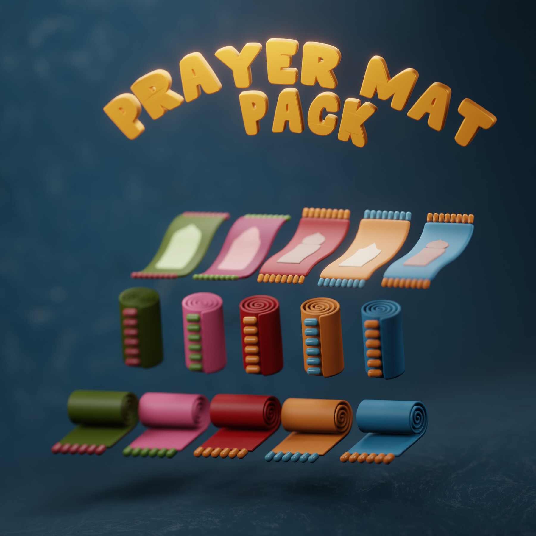 ArtStation - Cute Stylized Islamic Prayer Mats - Carpets 3D model ...