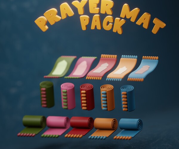 ArtStation - Cute Stylized Islamic Prayer Mats - Carpets 3D model ...
