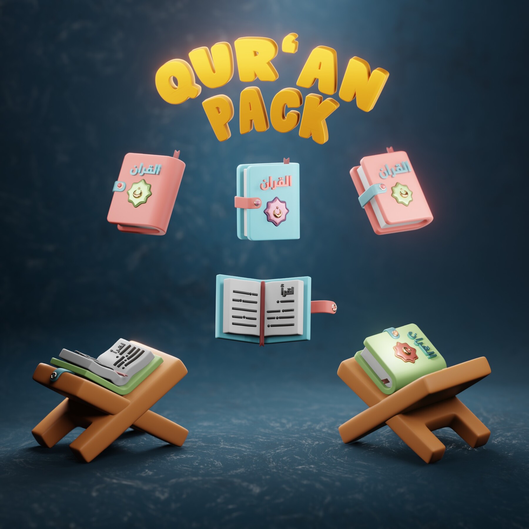 ArtStation - Cute Stylized Quran Pack 3D model | Resources
