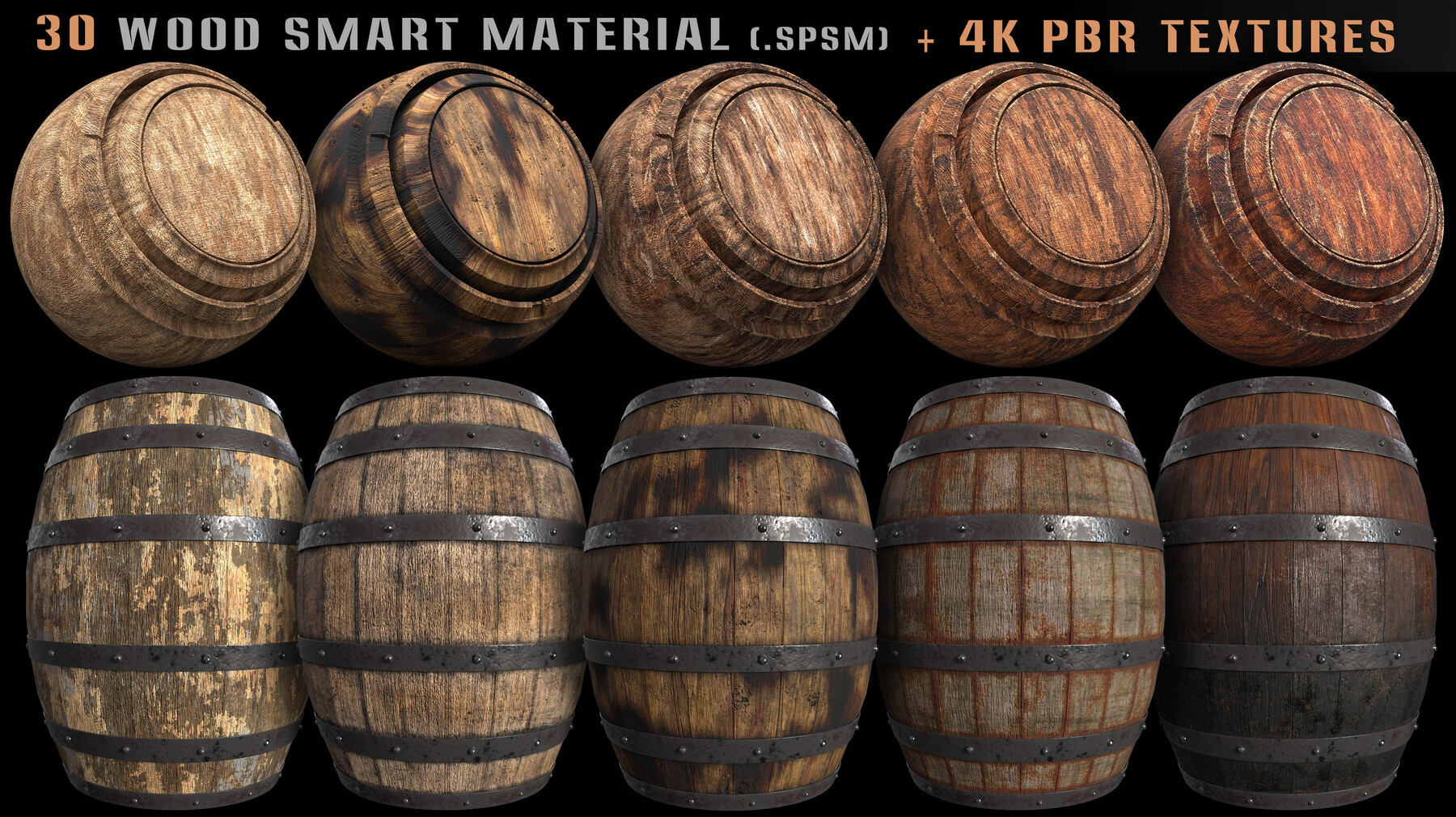 ArtStation - 30 wood smart material + 4k PBR textures - Vol 10 | Game ...